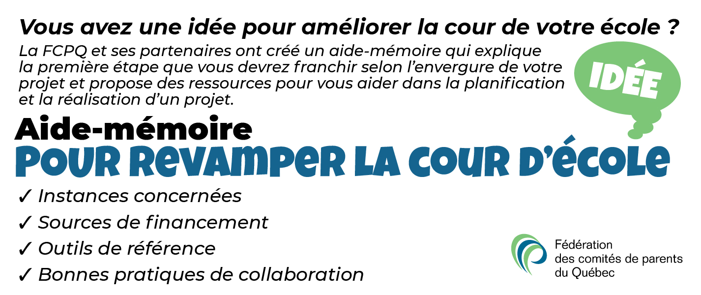 Aide-mémoire pour revamper la cour d’école | AQGS - Association ...
